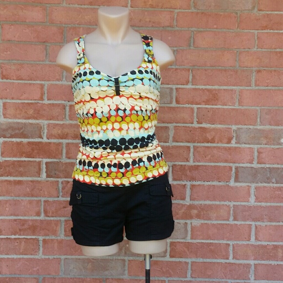 Rewind | Pants & Jumpsuits | Rewind Romper Polkadot Cream Lime Green ...